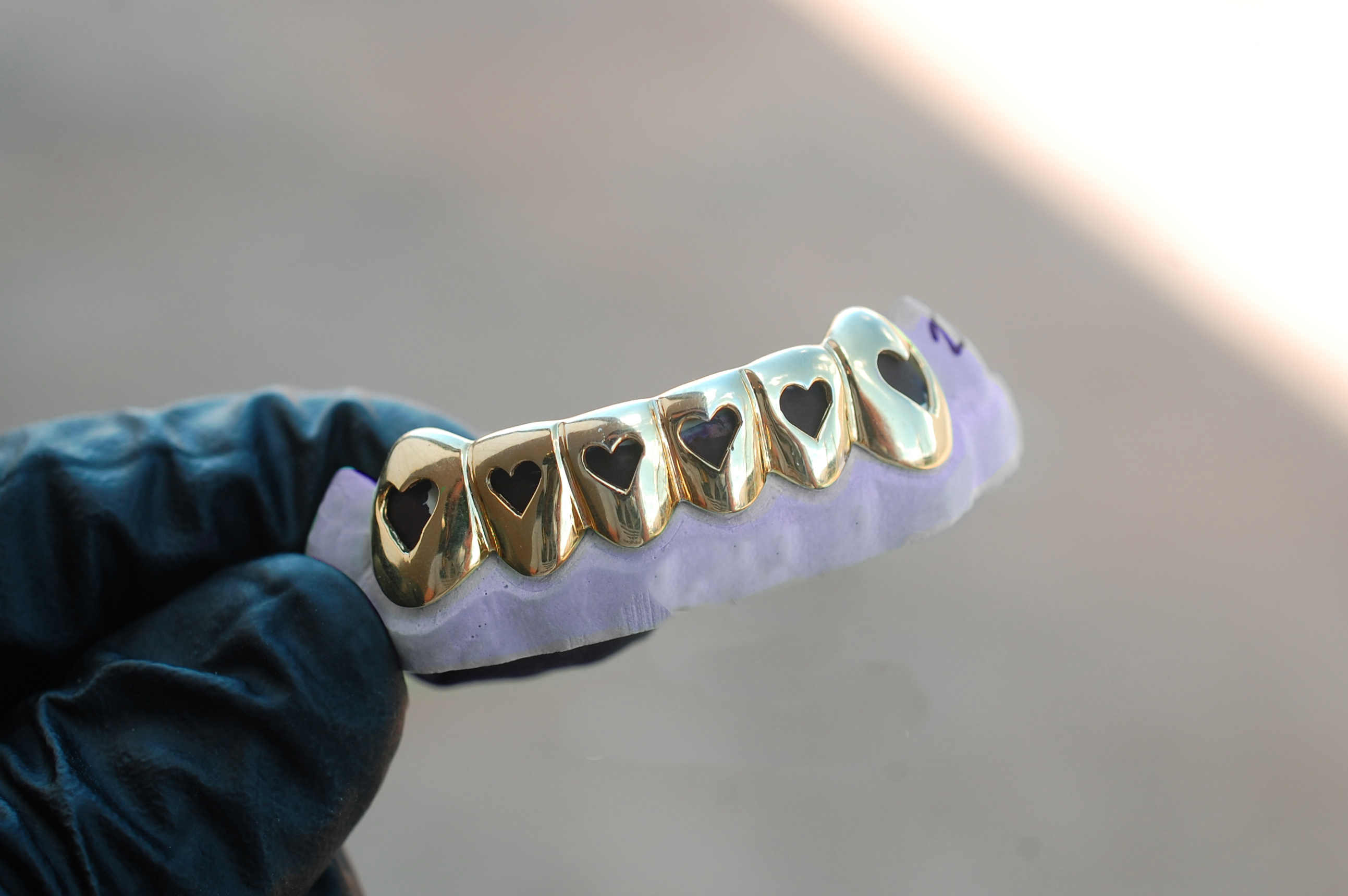 Yellow Gold Cut Out Open Heart Grillz | GotGrillz